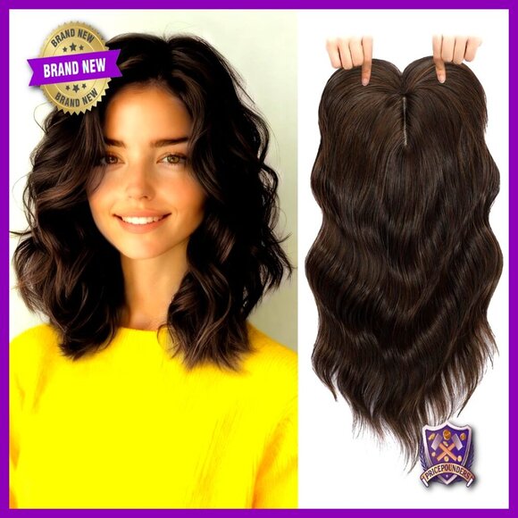 Accessories | Synthetic Hair Topper With Bangs Clipin Volumizing ...